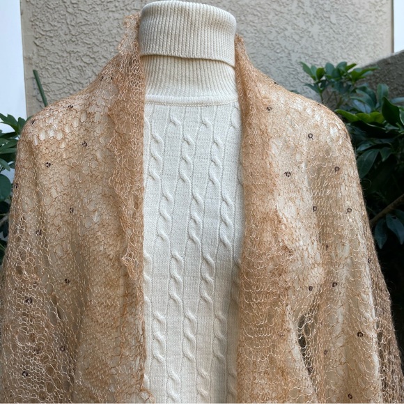 Vintage | Accessories | New Vintage 6s Cream Hand Knitted Gossamer Goat ...